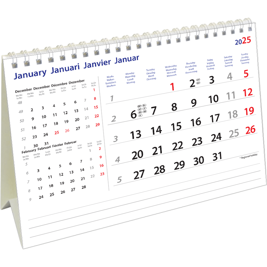 Bureaukalender International 2025 - dekalender.shop